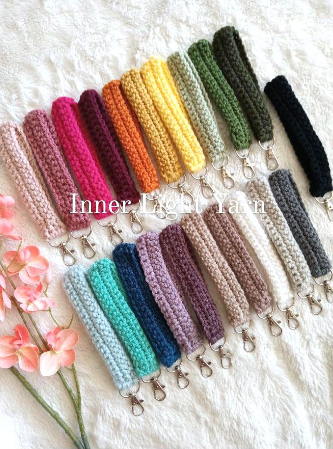Crochet Keychain Keyfob Triple Row, Available in 21 Colors - Etsy