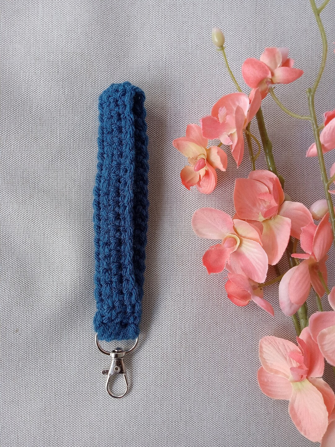 Triple Row Crochet Keyfob Keychain Royal Blue - Etsy