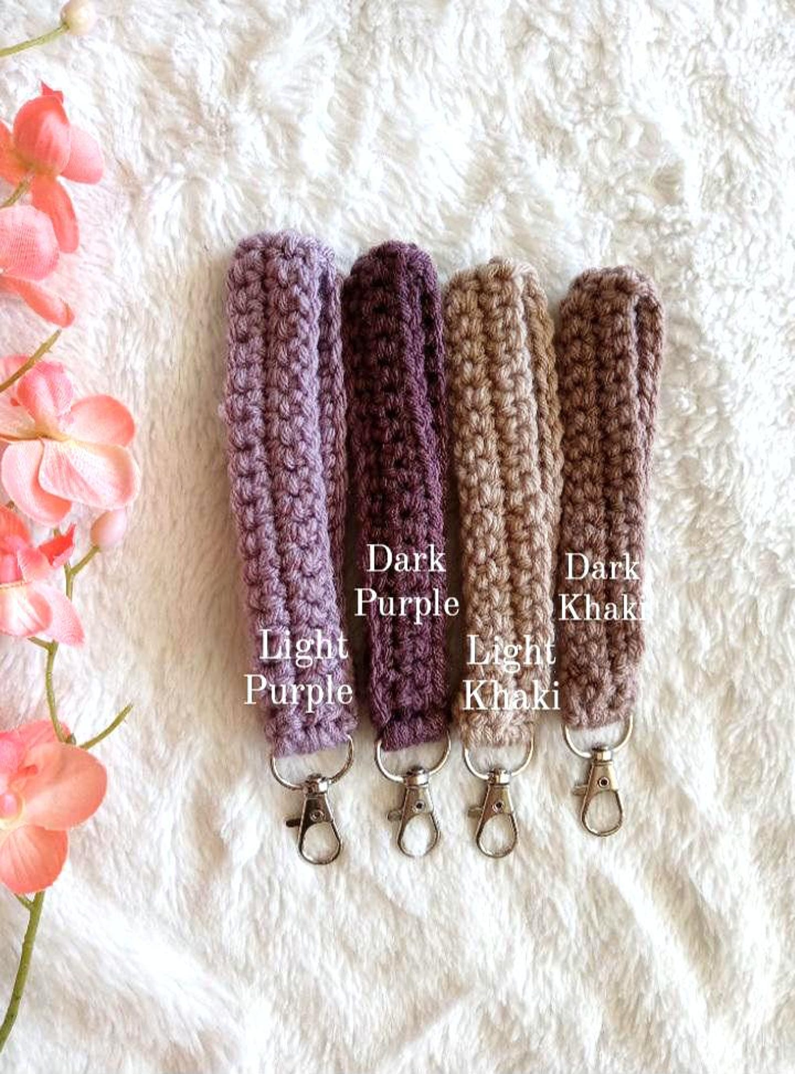 Crochet Keychain Keyfob Triple Row, Available in 21 Colors - Etsy