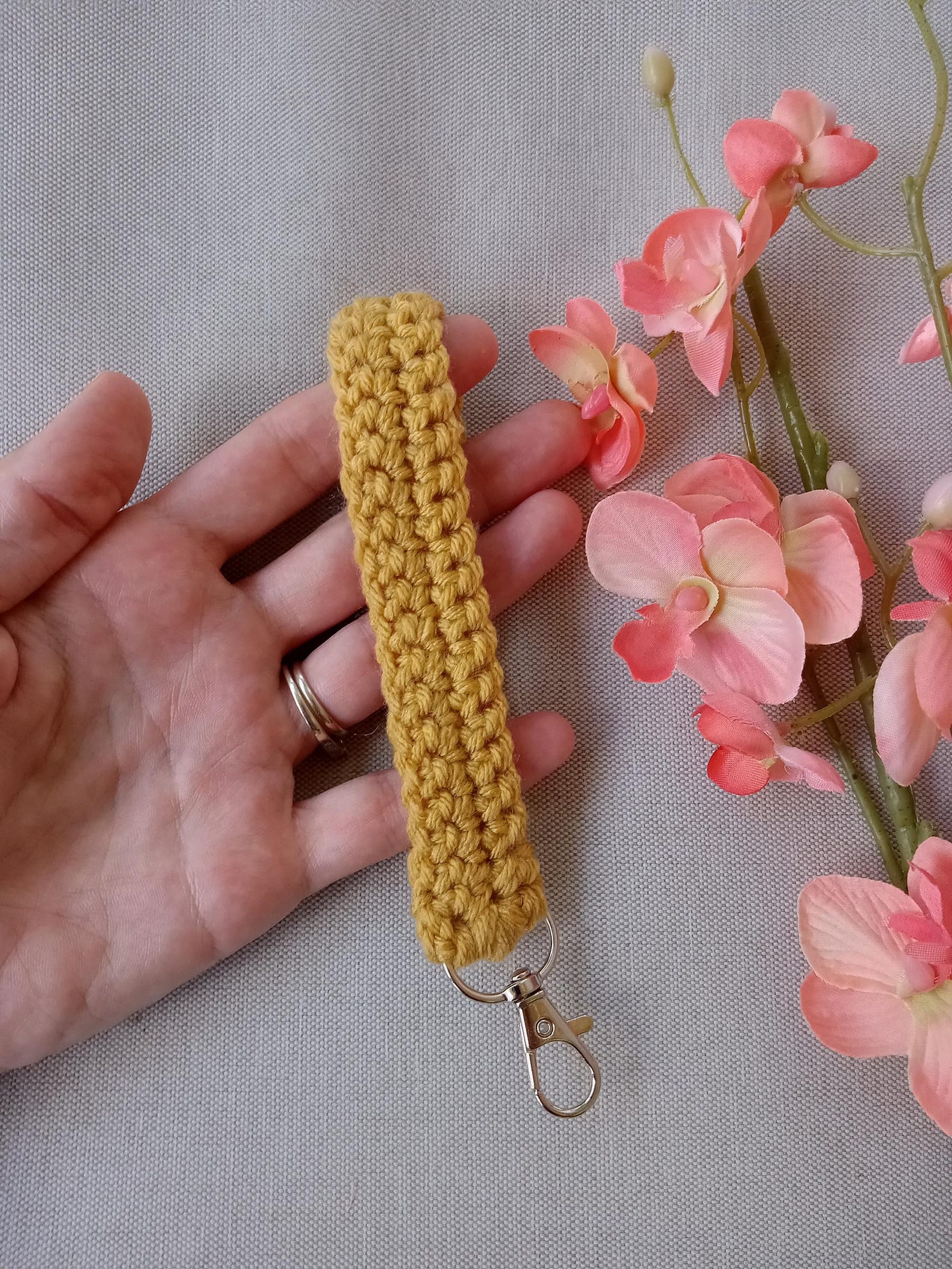 Crochet Keychain Keyfob Triple Row, Available in 21 Colors - Etsy