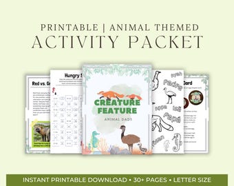 Educational Animal Activity Packet, Worksheets for Kids – ADAPTATIONS ...