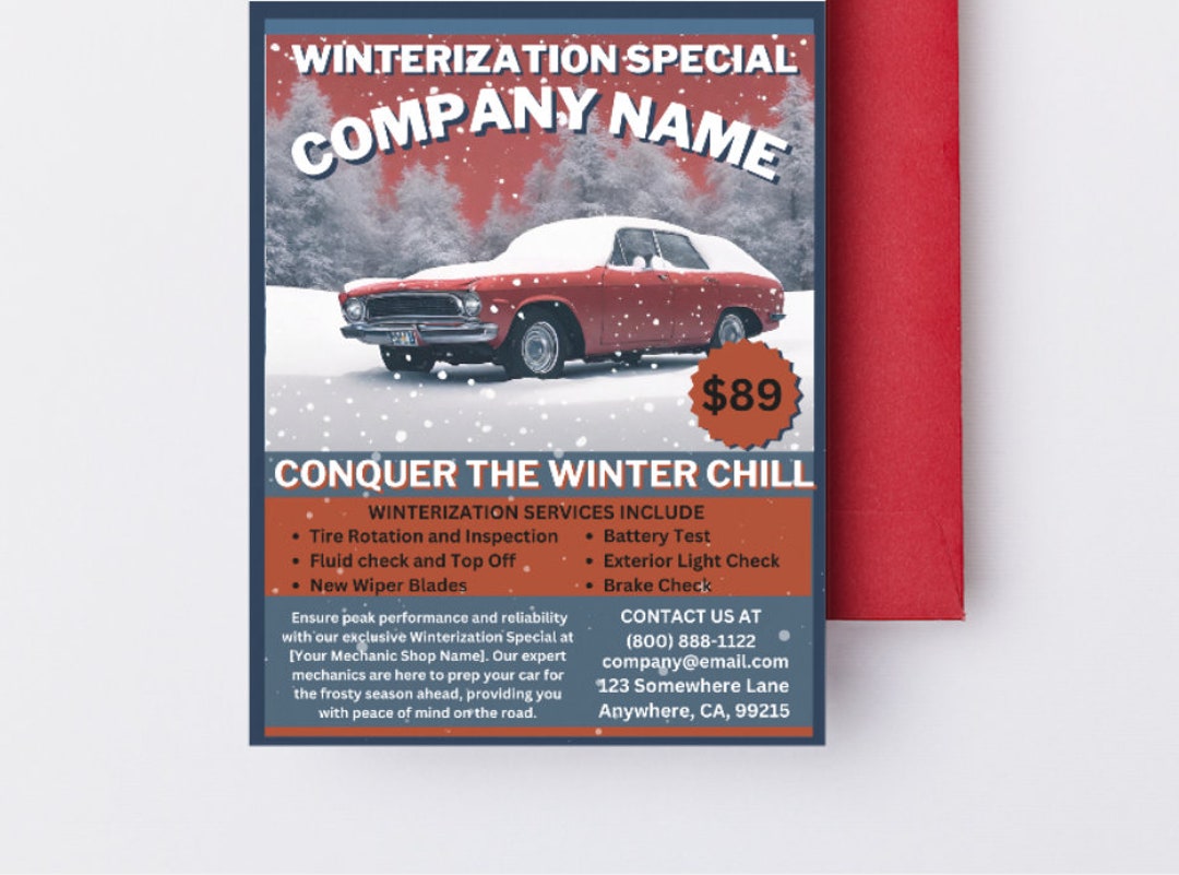 Digital Template: Professional Auto Repair Shop Winterization Special Template - Etsy