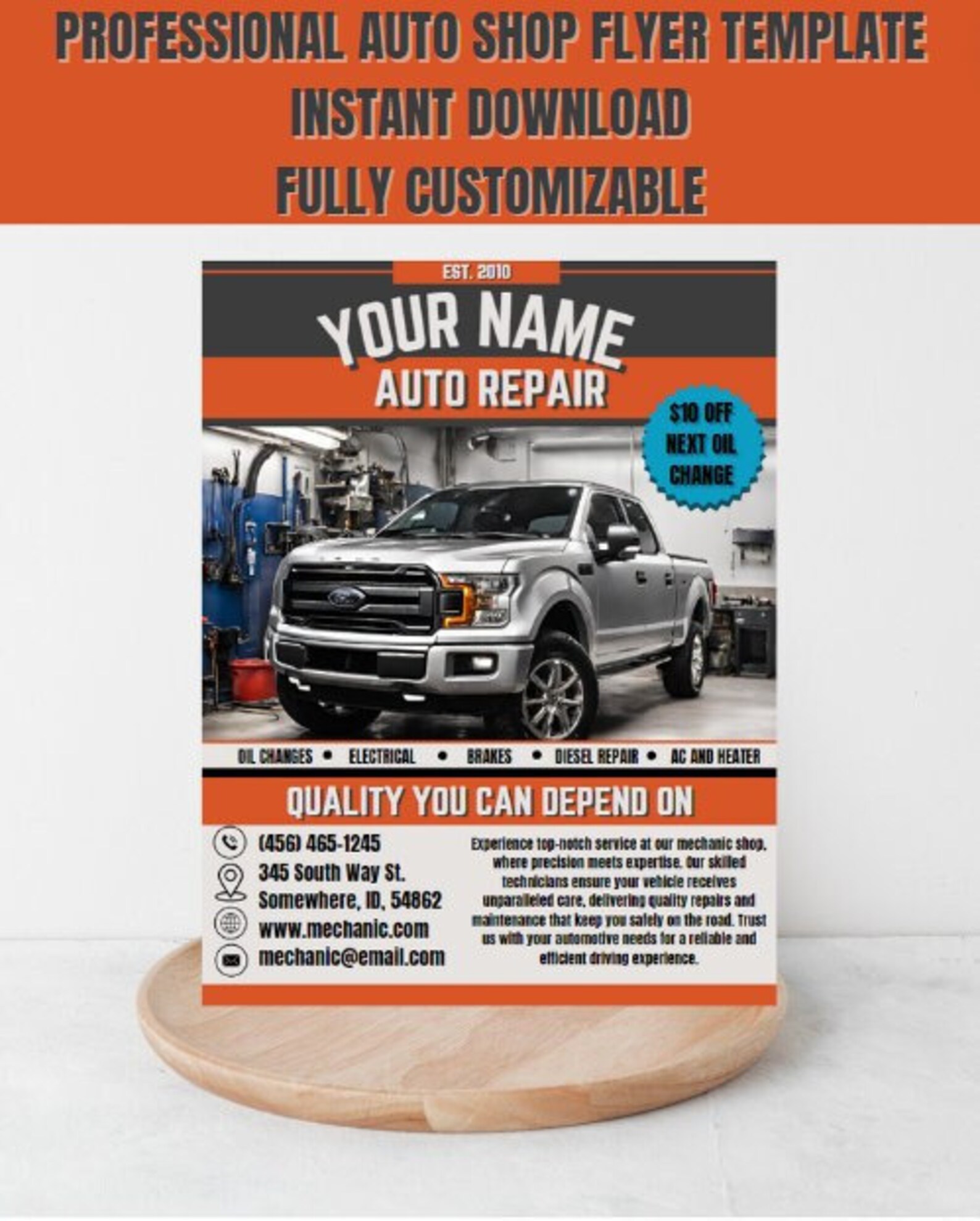 Automotive Excellence: Customizable Mechanic Shop Flyer Template for ...