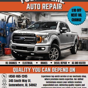 Automotive Excellence: Customizable Mechanic Shop Flyer Template for ...