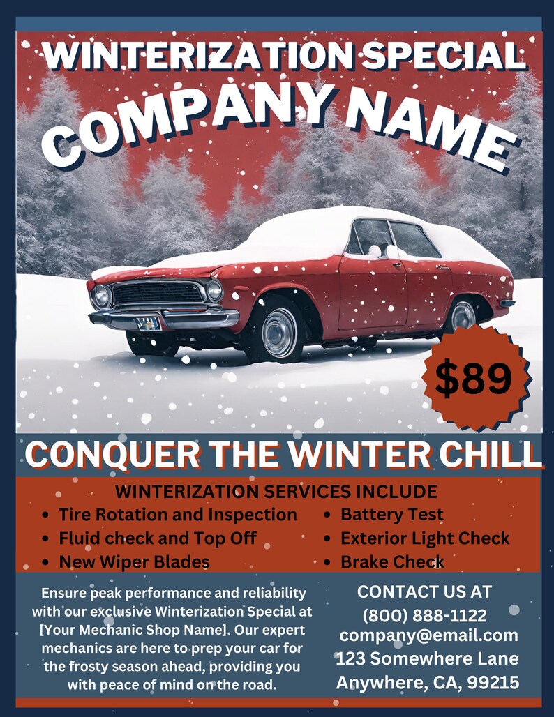 Digital Template: Professional Auto Repair Shop Winterization Special ...