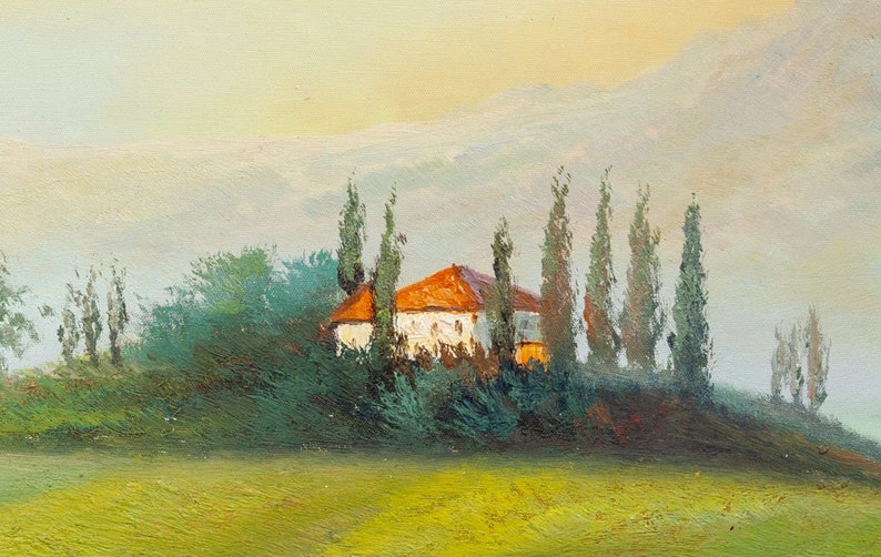 Tuscan Villa on the Hills Oil Painting on 24x36 Flat or Stretched ...