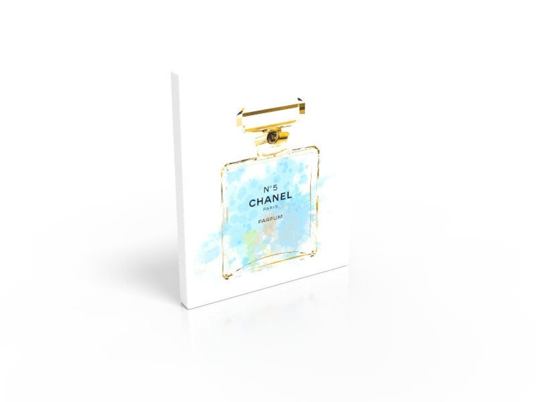 Blue Chanel No. 5 Perfume Color Burst 8"x10" Giclée Embellished Print ...