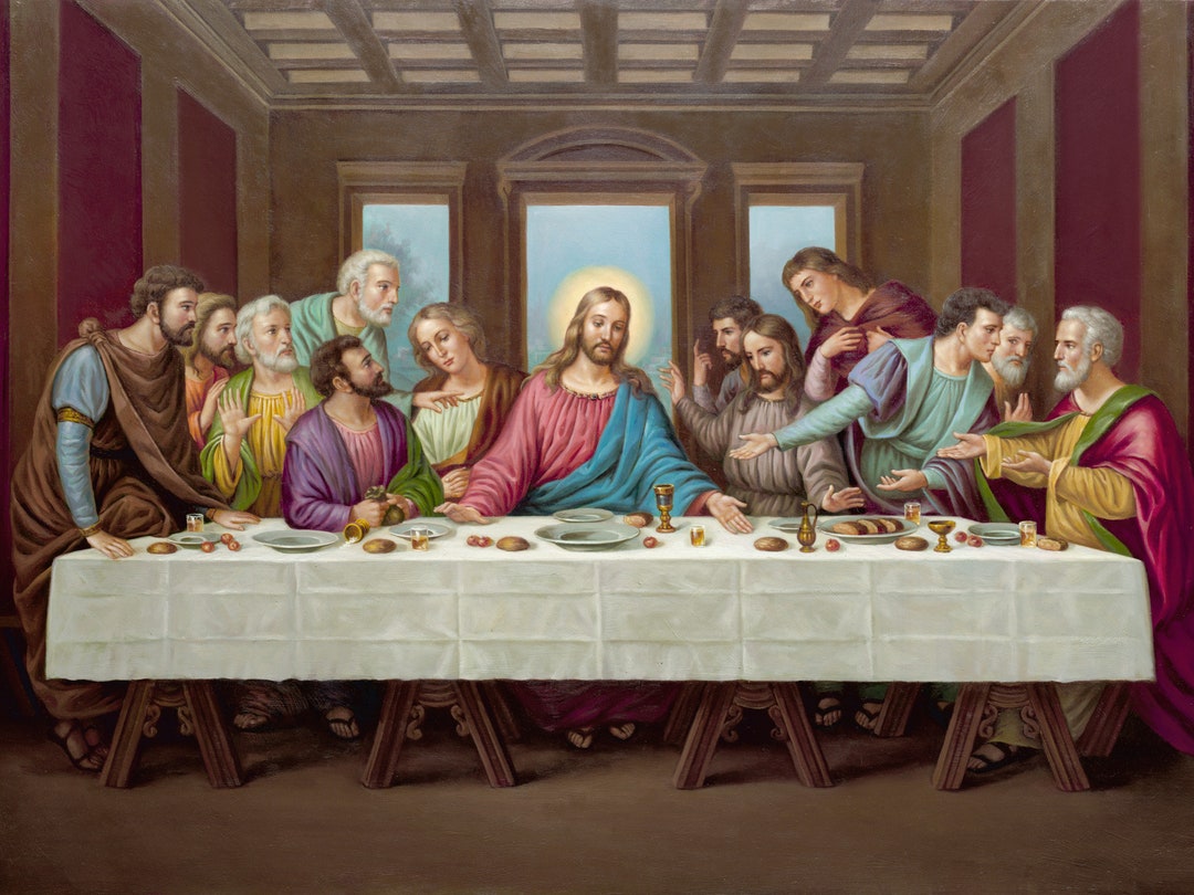 The Last Supper Reproduction Giclée Flat Canvas Print - Multiple Sizes ...