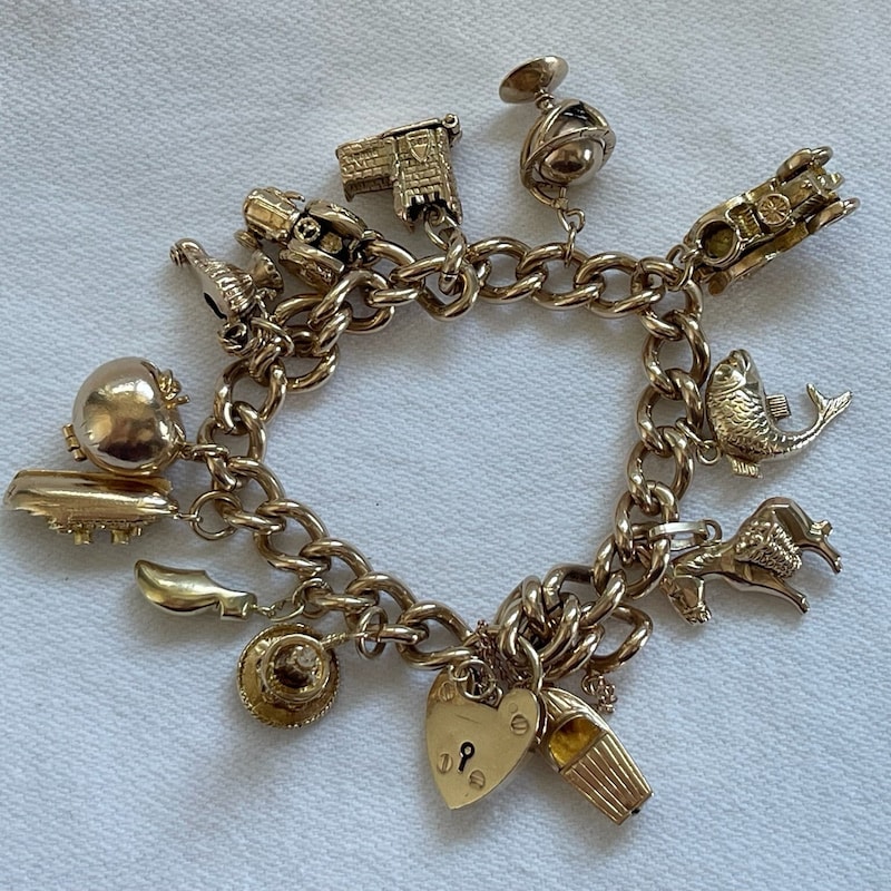 Gold Charm Bracelet - Etsy