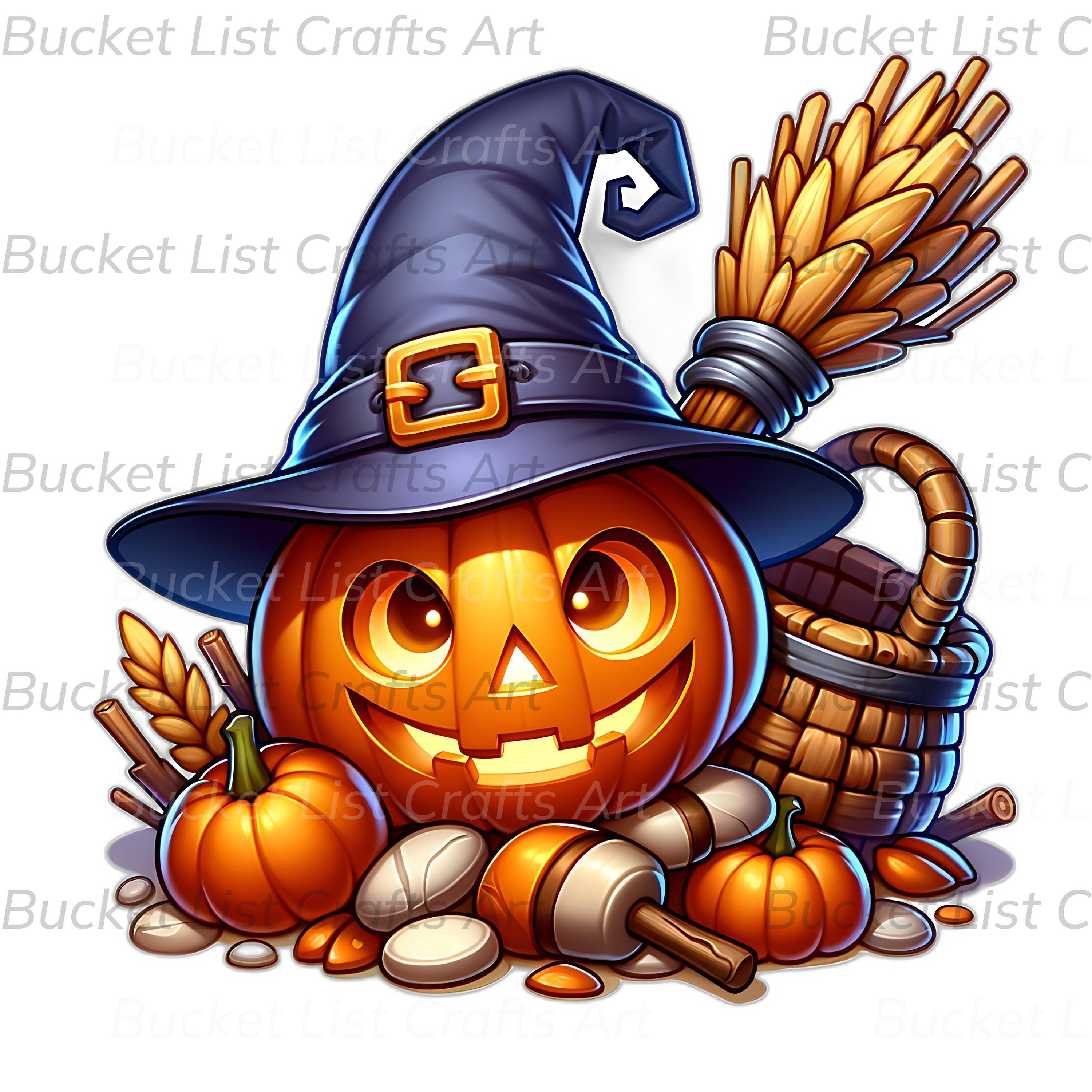 Set Cute Spooky Kids Halloween Clipart Instant Download Witch, Ghost ...