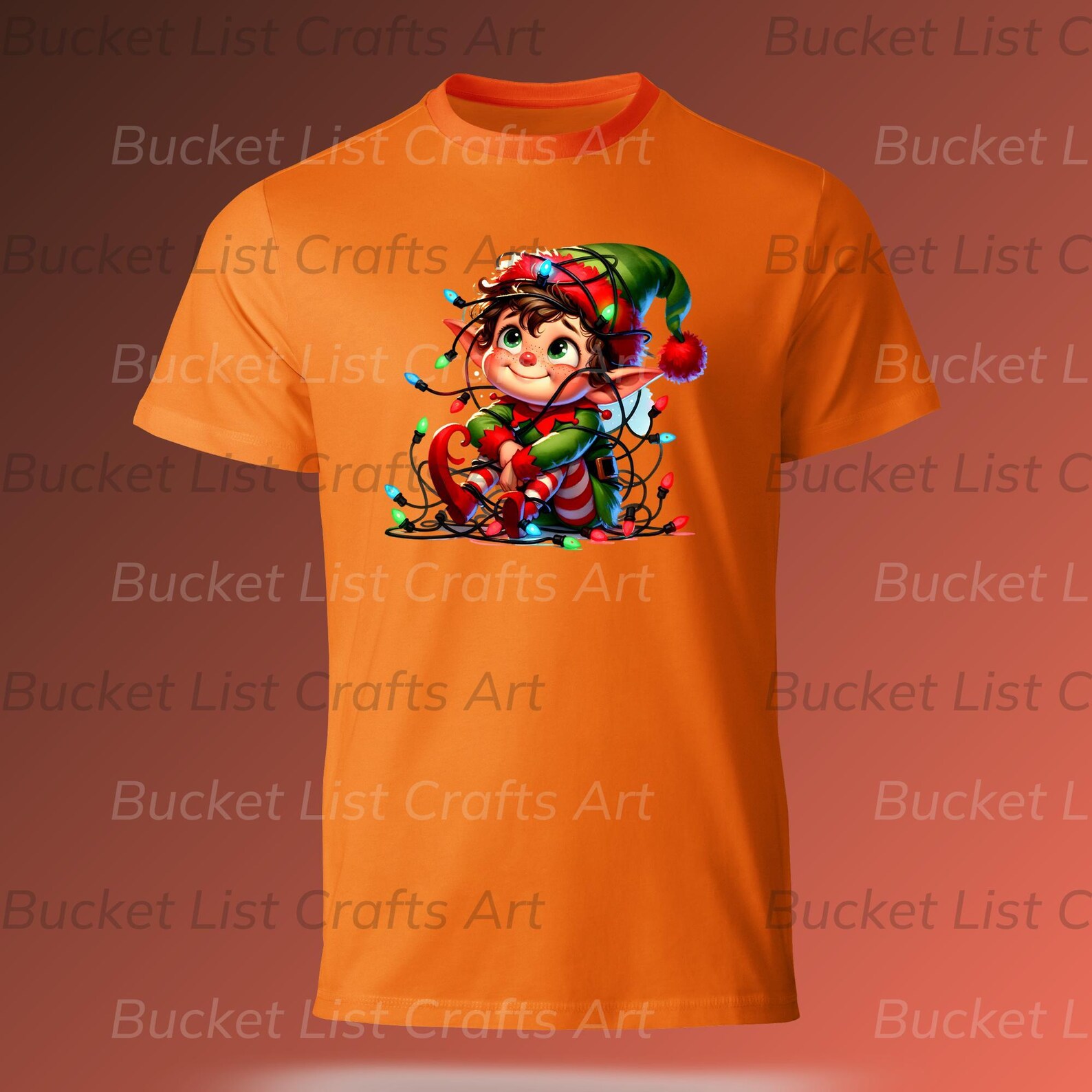 Cheerful Cartoon Elves Tangled in Colorful Lights - Festive Clipart ...