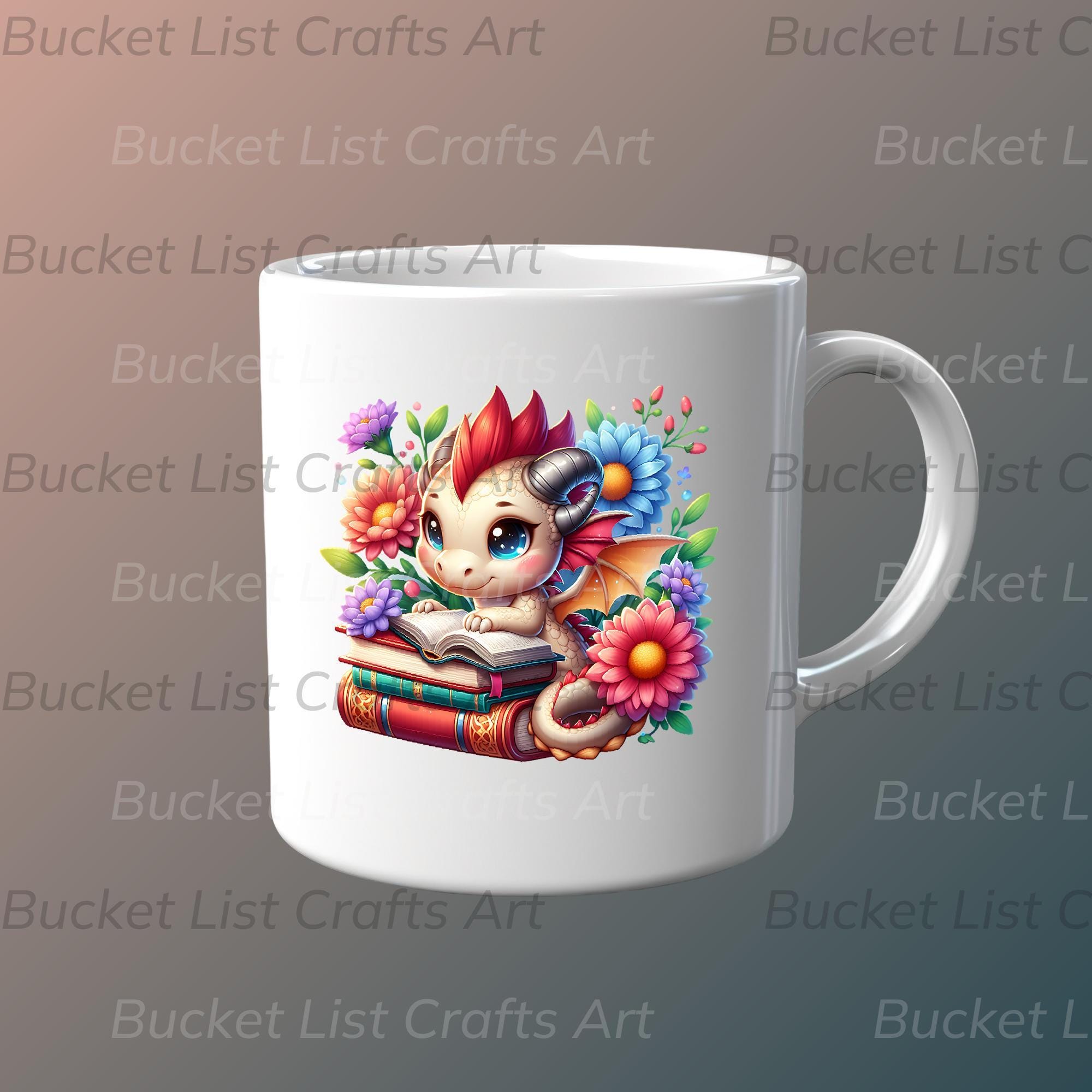 Charming Cute Dragon & Floral Clipart: Whimsical Digital Clipart Set ...