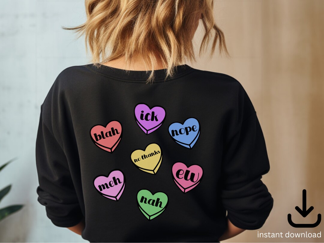 Candy Hearts Svg, Valentines Candy Heart Svg, Anti Valentine Svg - Etsy