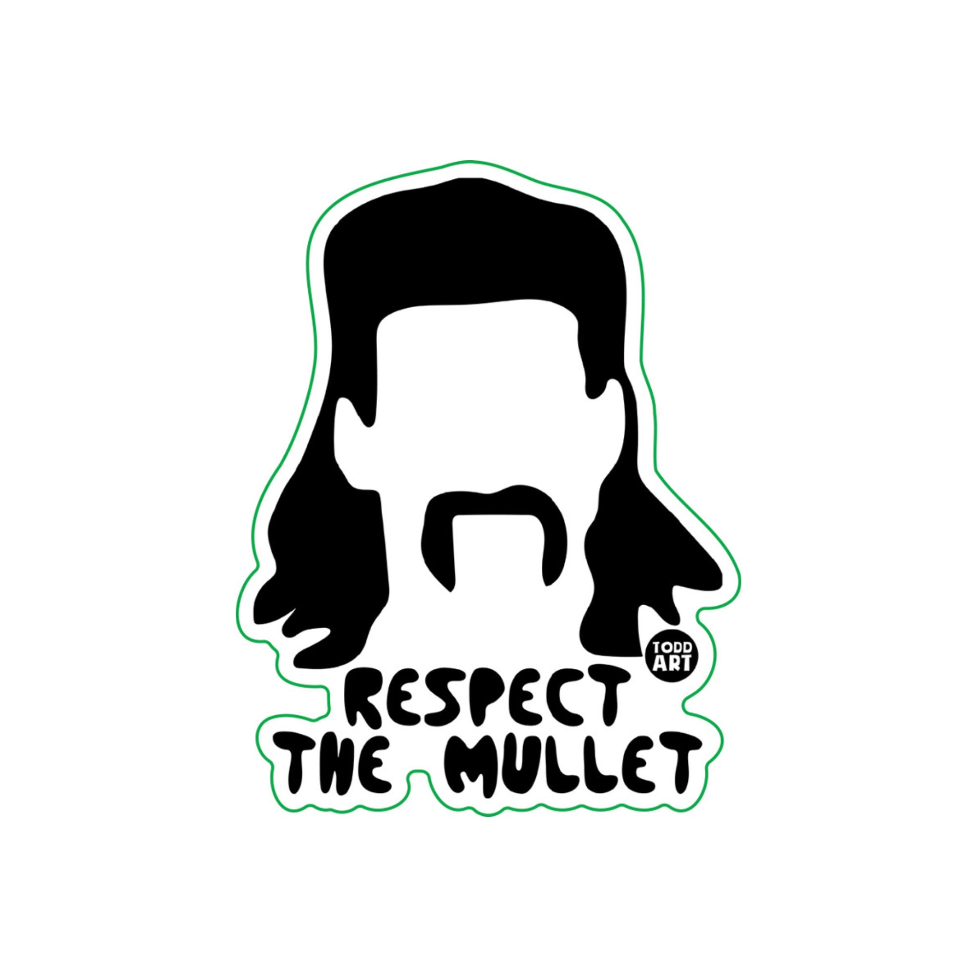 Respect the Mullet Vinyl Sticker, Funny Mullet Laptop Stickers, Mullet ...