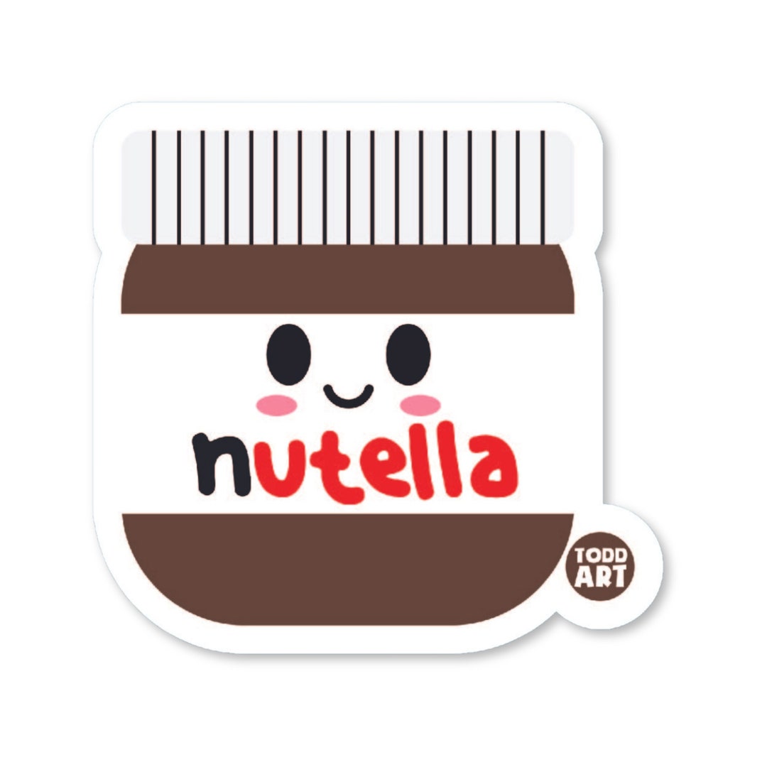 NUTELLA Vinyl Sticker, Cute Sticker Gift, Party Favor, Water Bottle ...