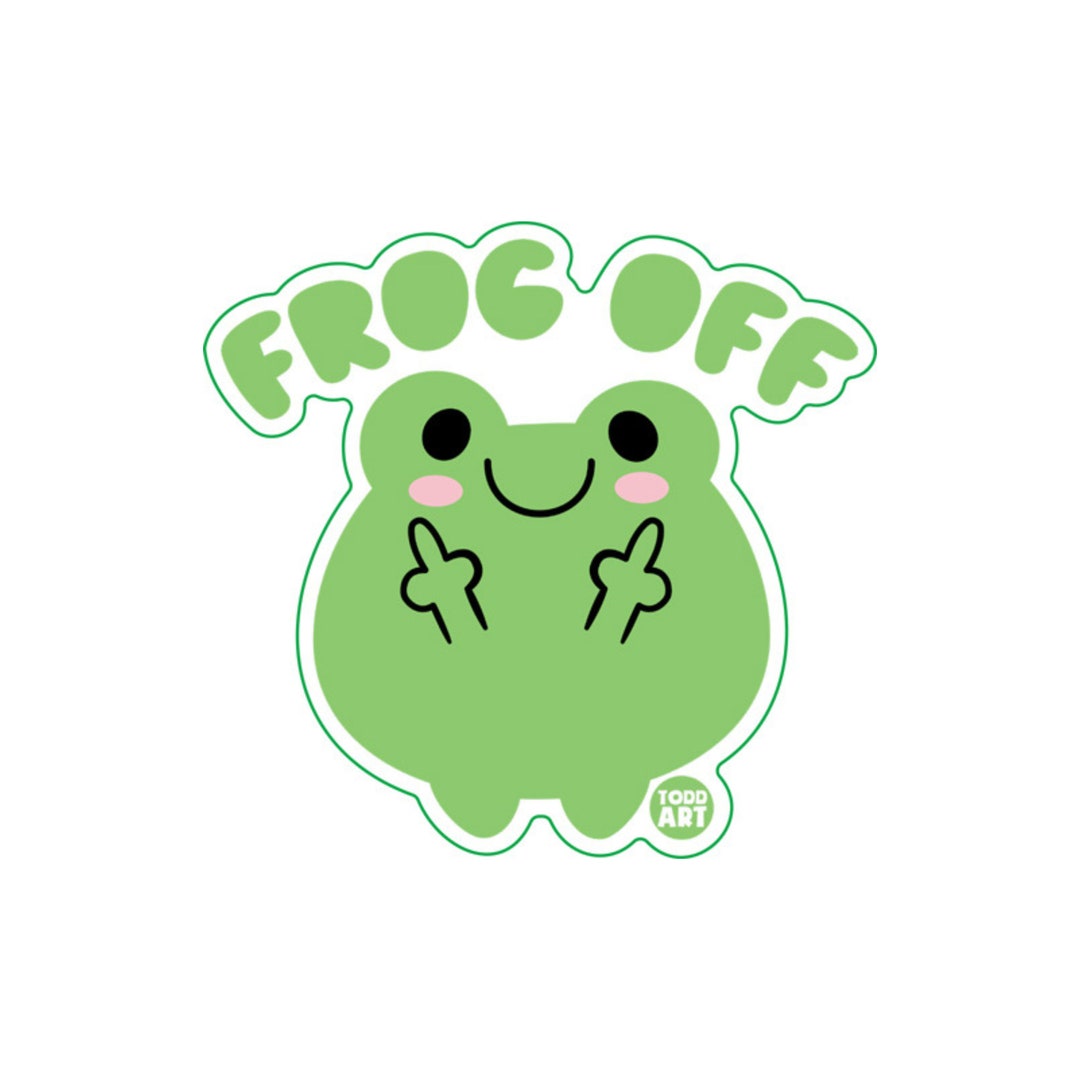 Frog off Vinyl Sticker, Funny Frog Sticker, Laptop Waterproof Stickers ...
