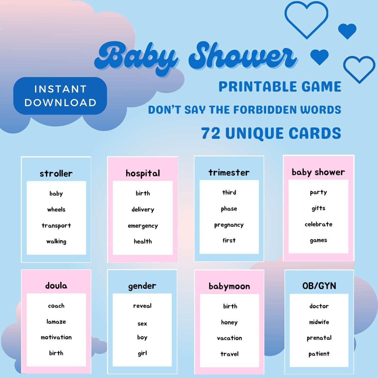 Baby Shower Printable Game, Word Guessing Game, Icebreaker Group Fun ...