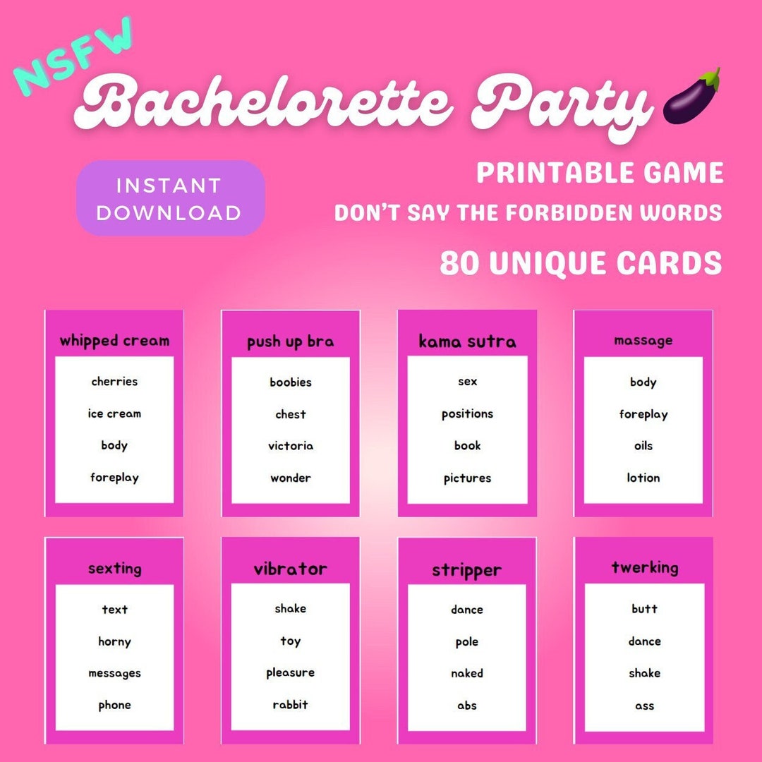 Bachelorette Party Printable Game, Word Guessing, Icebreaker Group Fun ...