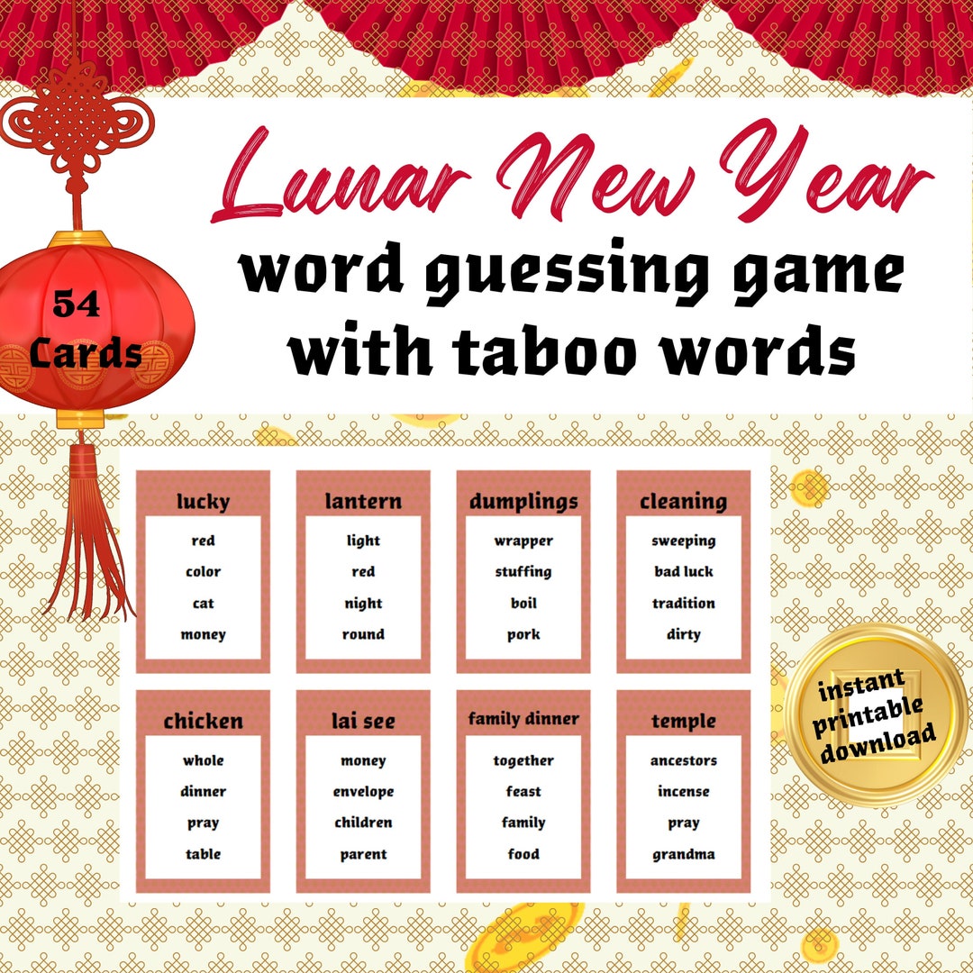 Lunar New Year Word Guessing Party Game With Forbidden Taboo Words Test ...