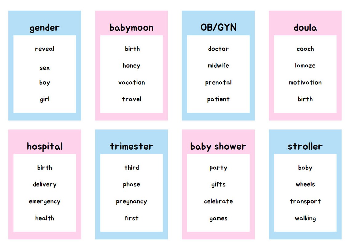 Baby Shower Printable Game, Word Guessing Game, Icebreaker Group Fun ...