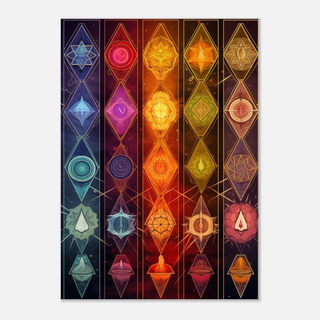 Chakra Poster, Meditation Poster, Chakra Wall Art, 7 Chakras, Reiki Art ...