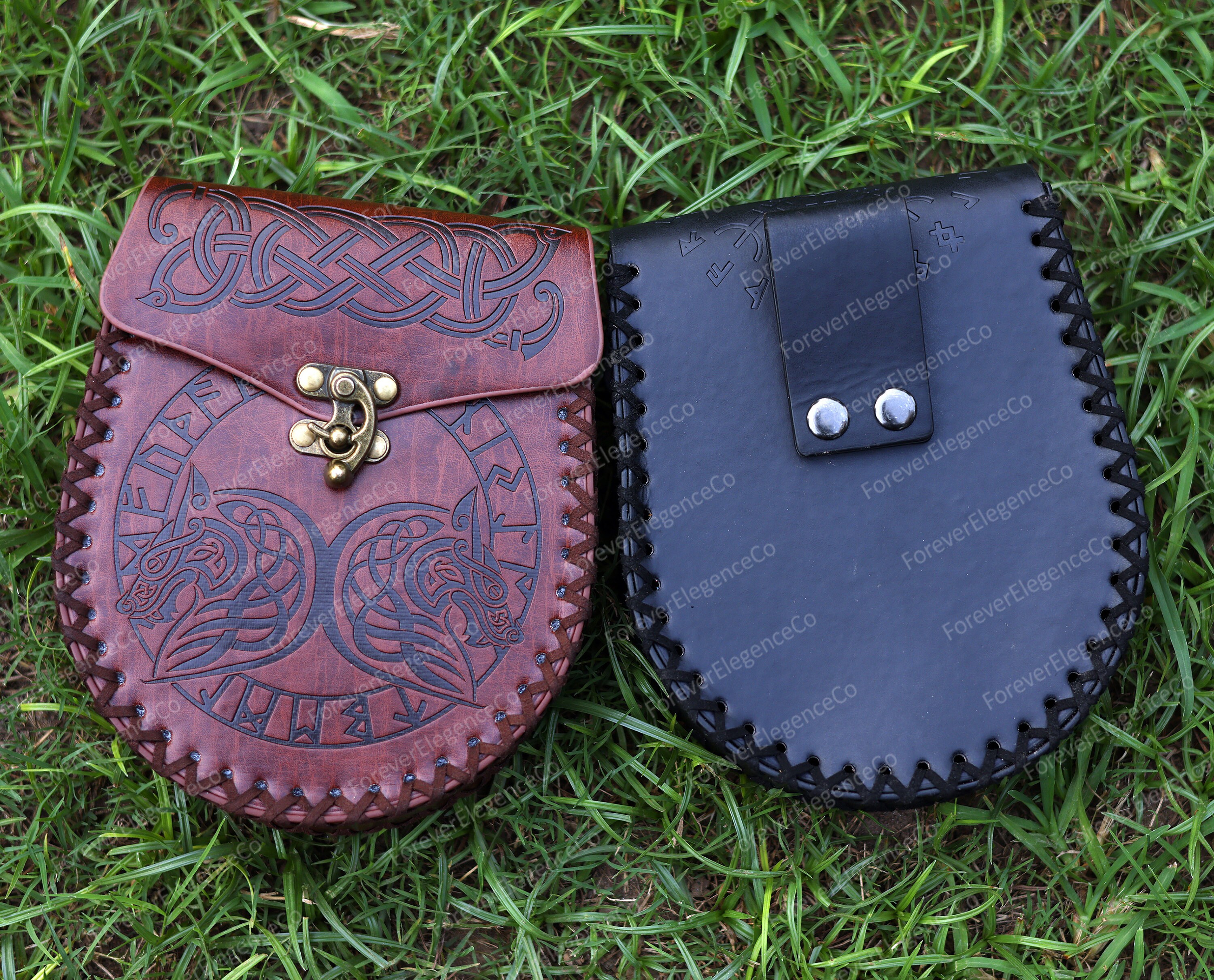 Renaissance Fair Viking Belt Pouch, Medieval Cosplay Leather Bag, Ren ...