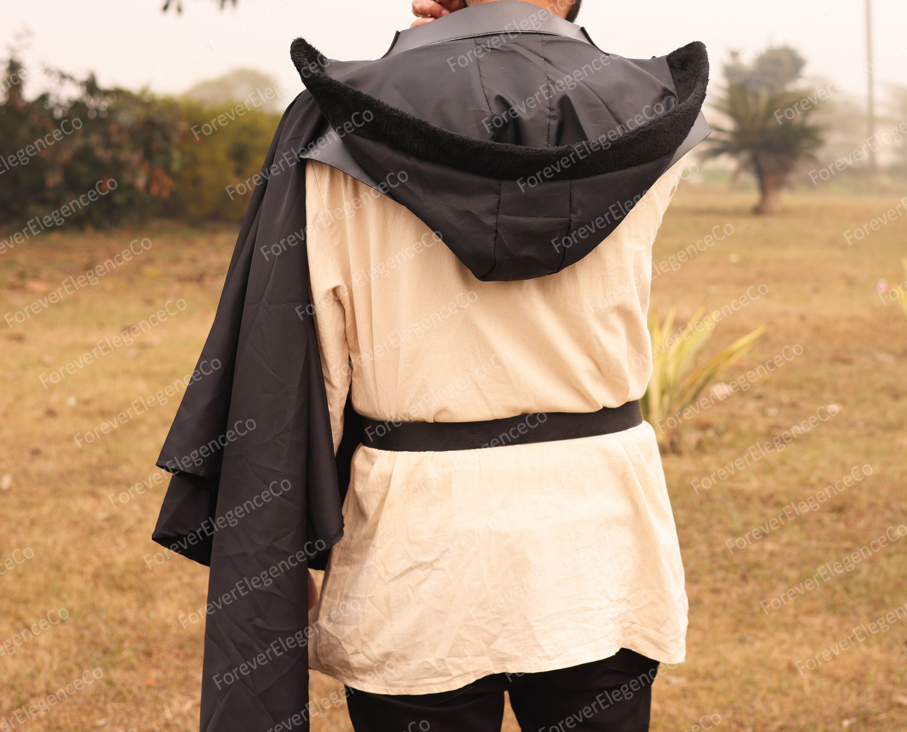 Ren Faire Medieval Cloak With Hood, Renaissance Viking Wizard Cloak ...