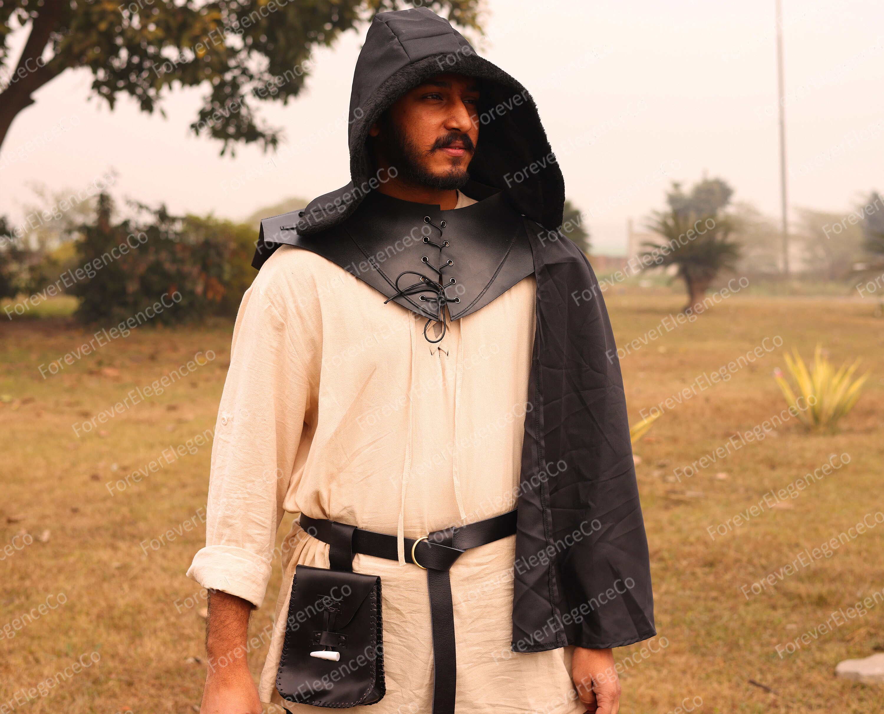 Ren Faire Medieval Cloak With Hood, Renaissance Viking Wizard Cloak ...