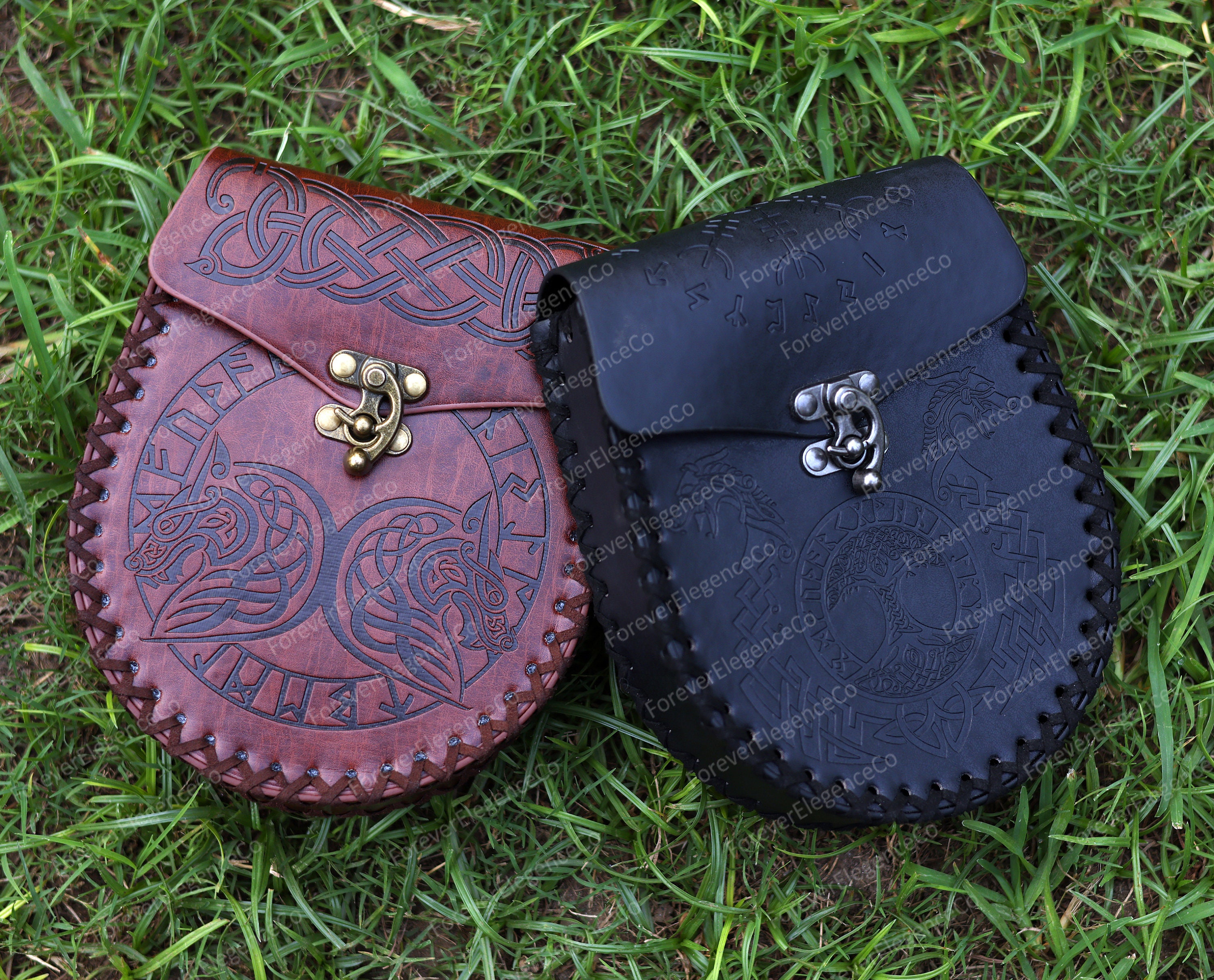 Renaissance Fair Viking Belt Pouch, Medieval Cosplay Leather Bag, Ren ...