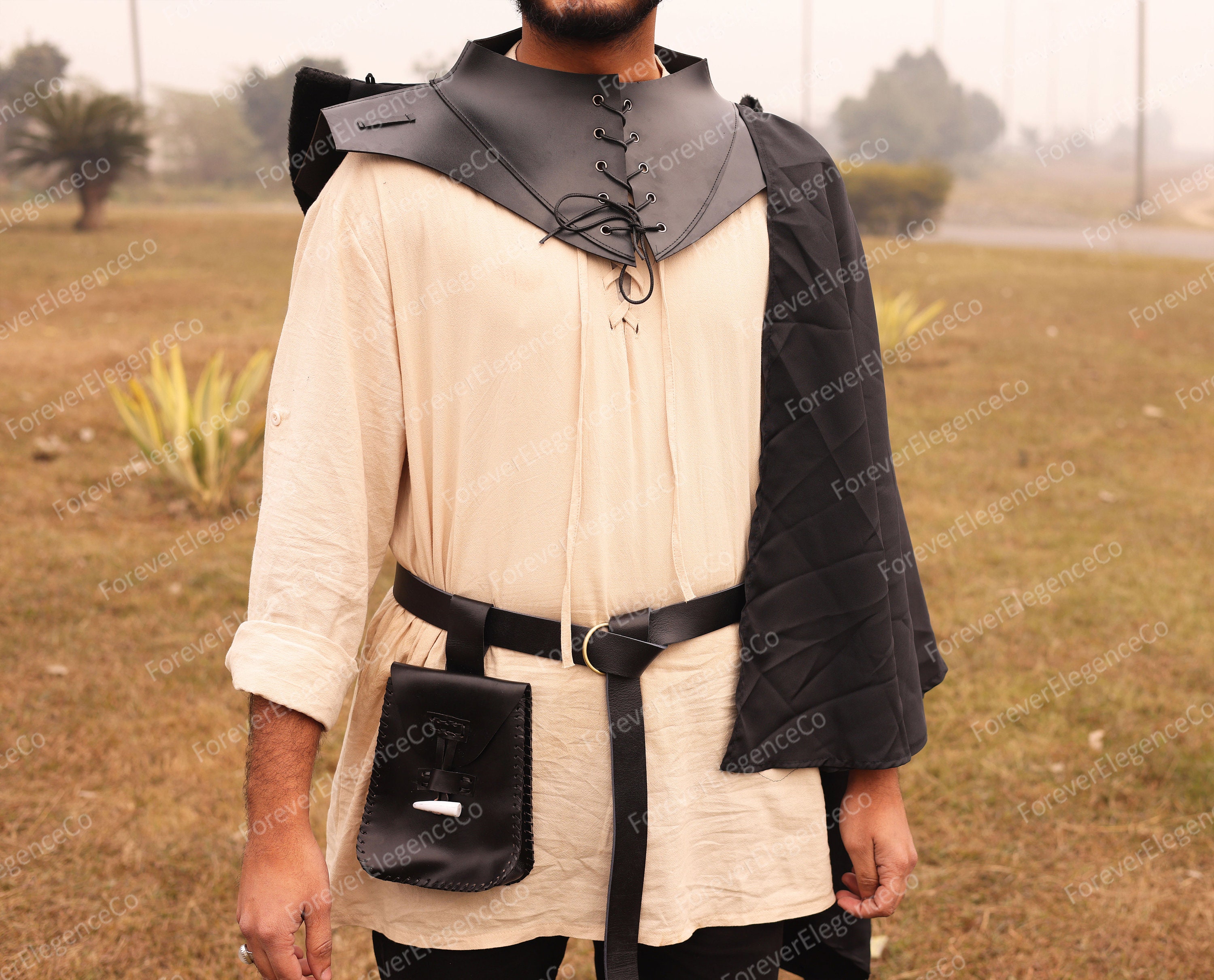 Ren Faire Medieval Cloak With Hood, Renaissance Viking Wizard Cloak ...