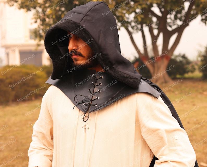 Ren Faire Medieval Cloak With Hood, Renaissance Viking Wizard Cloak ...