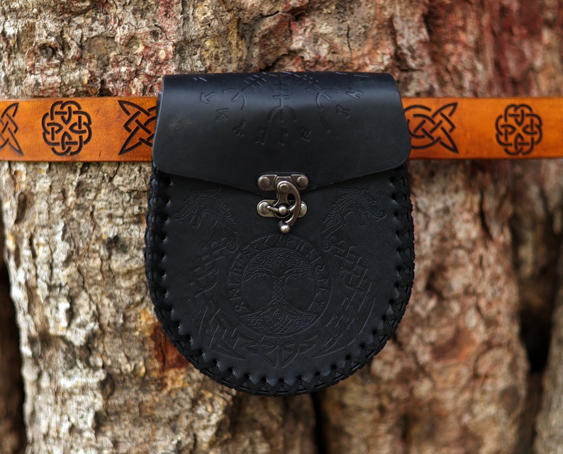 Renaissance Fair Viking Belt Pouch, Medieval Cosplay Leather Bag, Ren ...