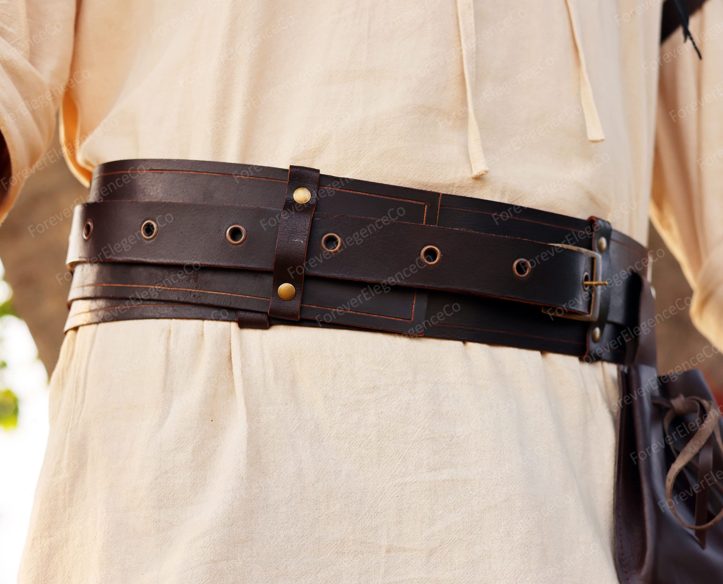 Medieval Viking Leather Belt, Renaissance Wide Waist Larp Belt, Ren ...