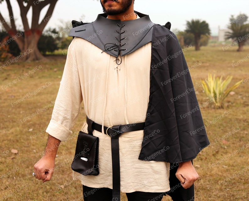 Ren Faire Medieval Cloak With Hood, Renaissance Viking Wizard Cloak ...