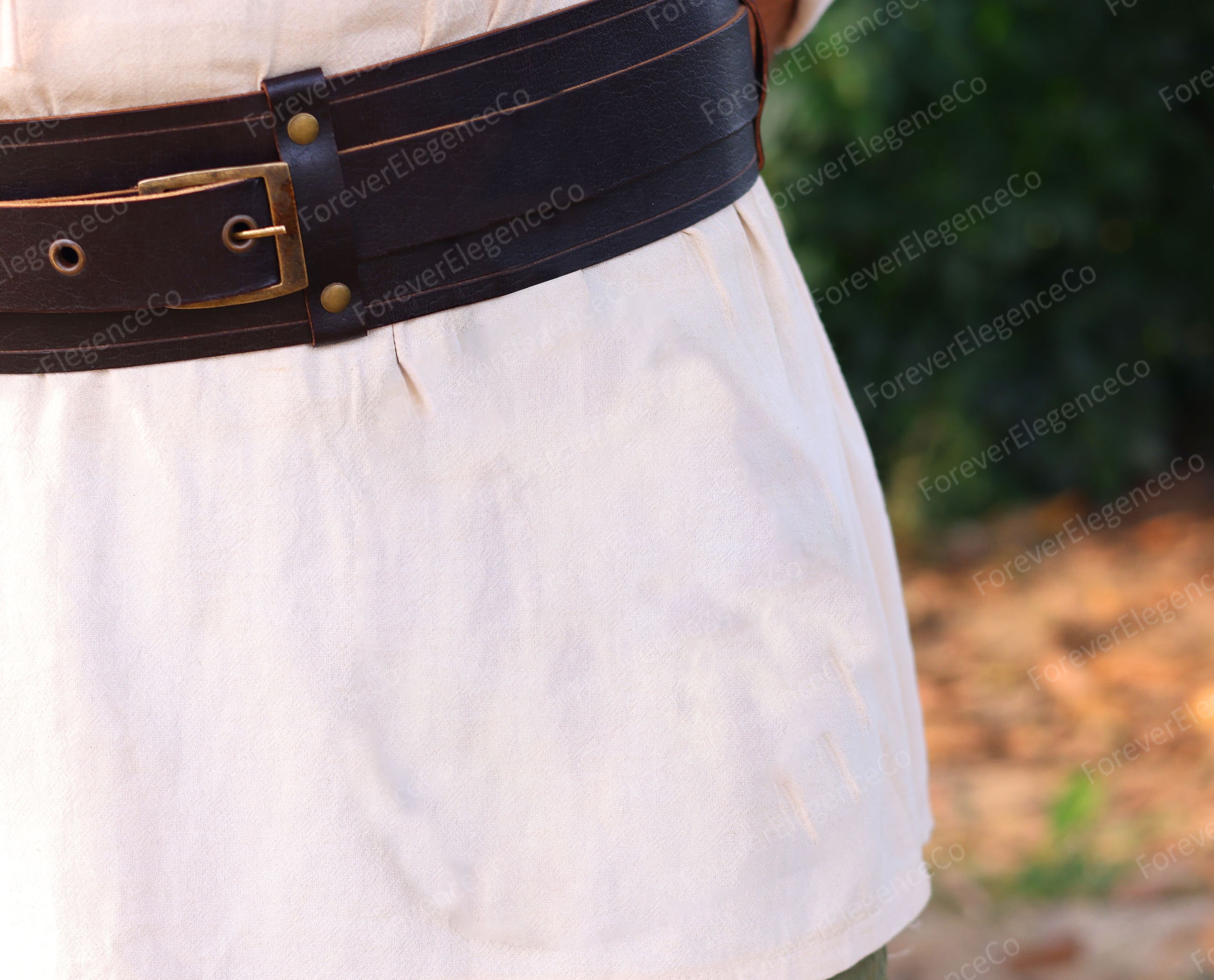 Medieval Viking Leather Belt, Renaissance Wide Waist Larp Belt, Ren ...
