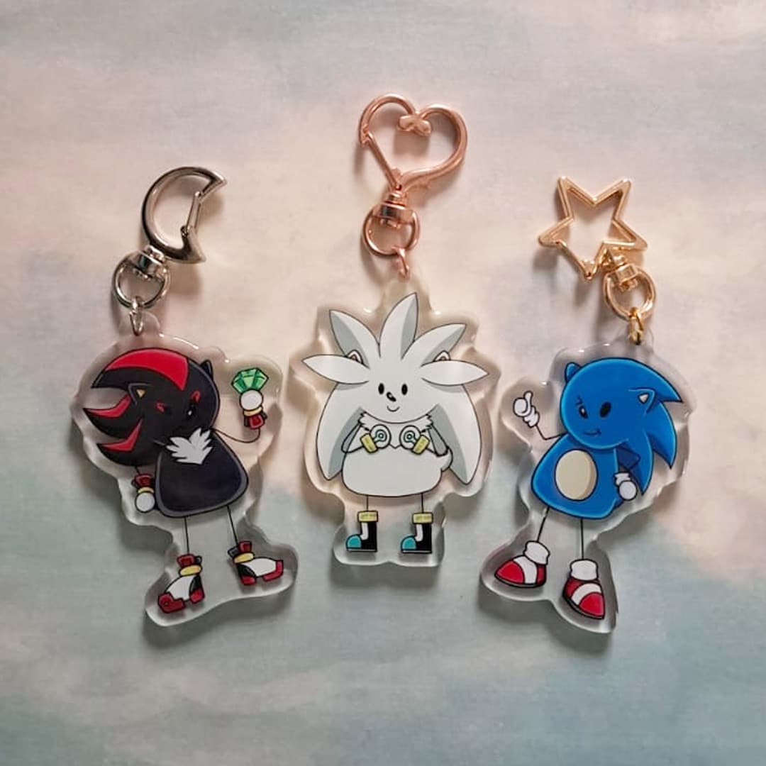 Sonic Shadow Silver the Hedgehog Keychains Chibis | Sonic Shadow Silver ...