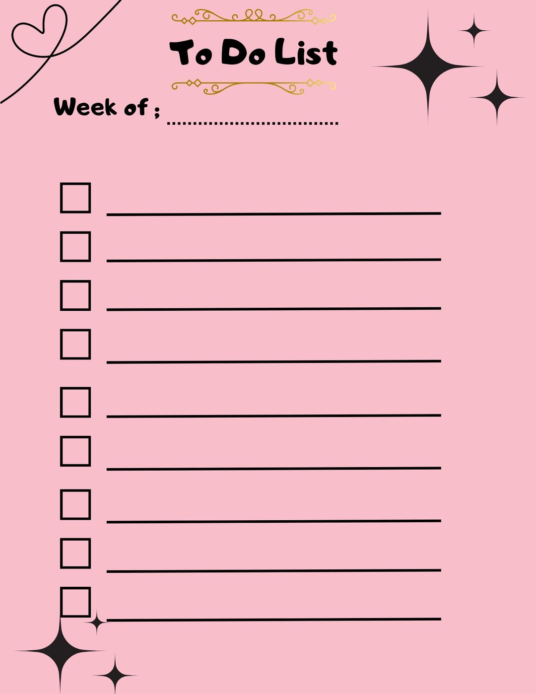 Pink To-do List - Etsy