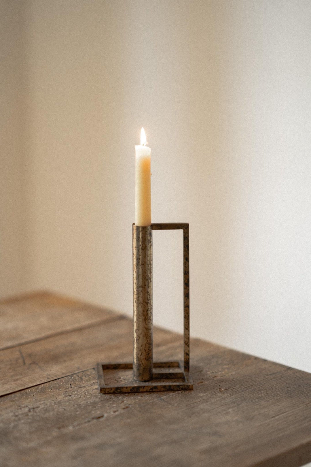 Vintage 70s Iron Candle Holder Eclectic Metal Decor With Speckled ...