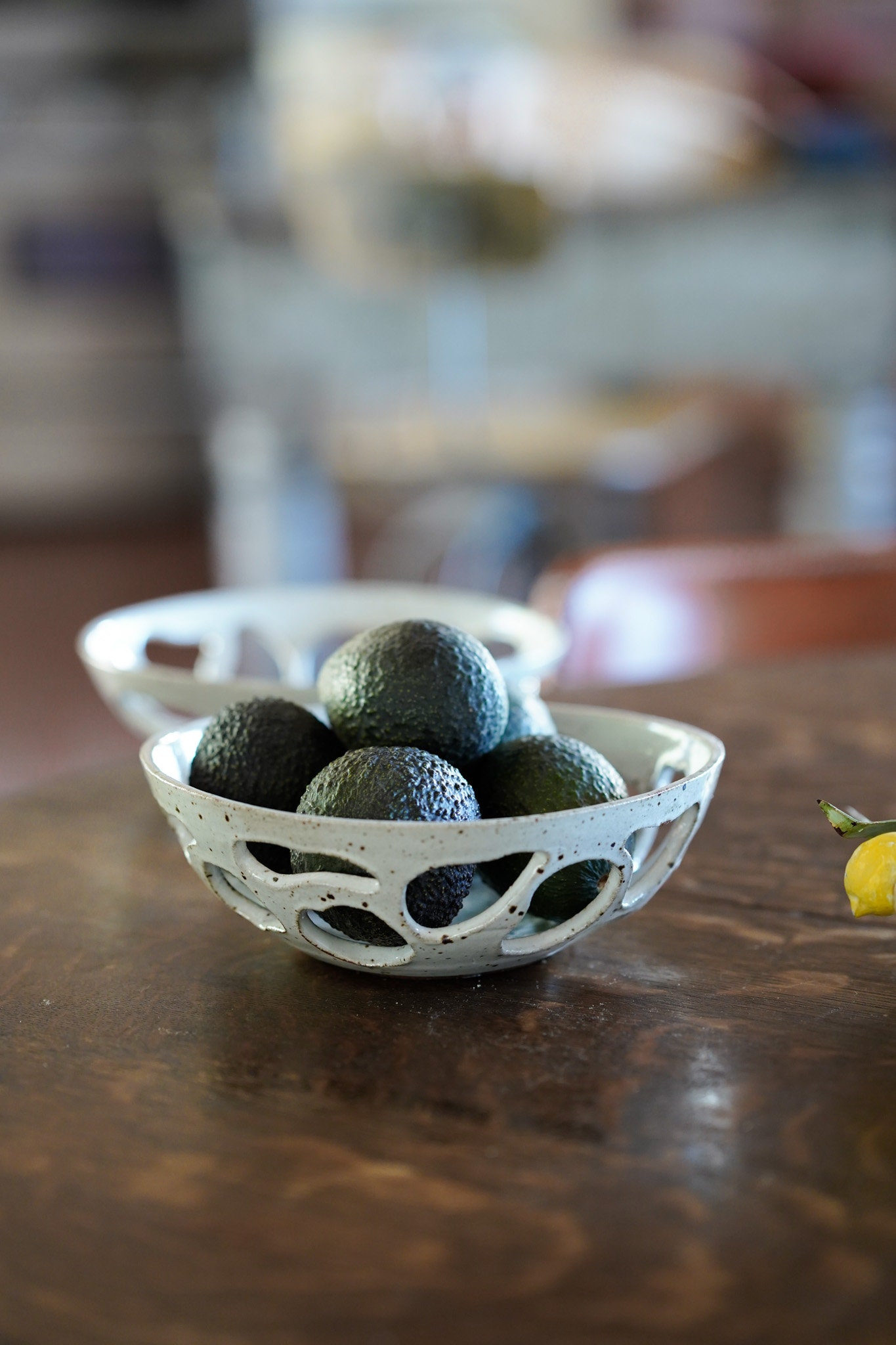 Handcrafted Ceramic Decorative Fruit Bowl With Open Frame Design ...