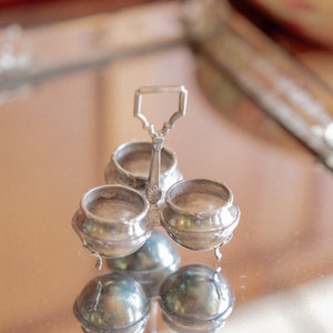 Rare Antique 1930s Silver Triple Plate 3-condiment Server With Handle ...