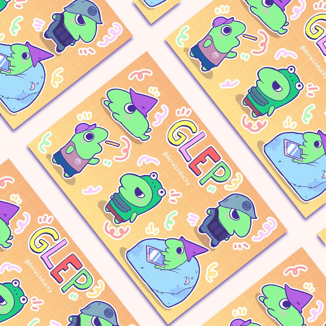 Smiling Friends Glep Vinyl Sticker Sheet - Etsy