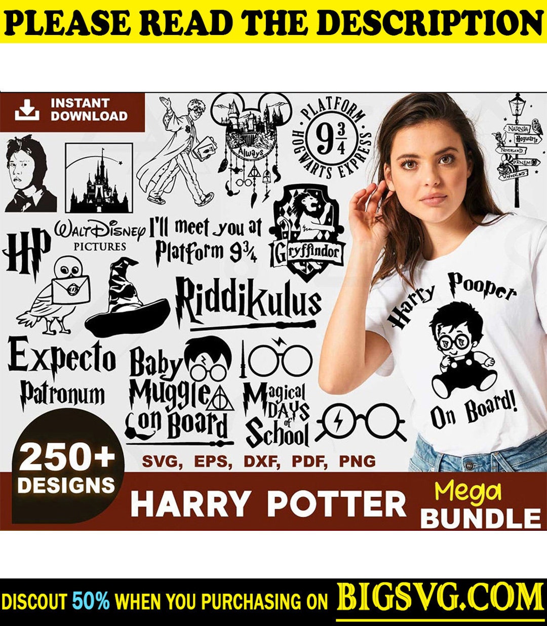 250 HARRY POTTER Svg BUNDLE, Svg Cut Files for Cricut, Svg Files for ...
