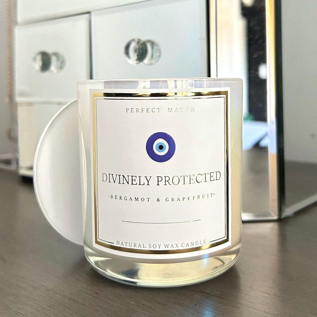 Divinely Protected Evil Eye Protection Candle | Crackling Wood Wick ...