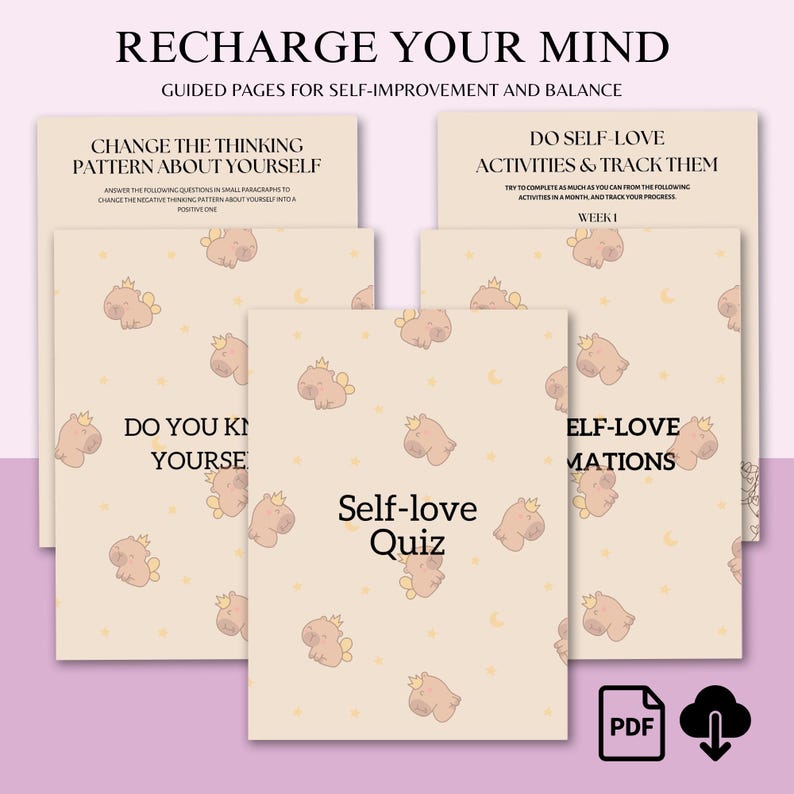 Self Care Planner Printable - Daily Weekly Monthly, Habit Tracker ...