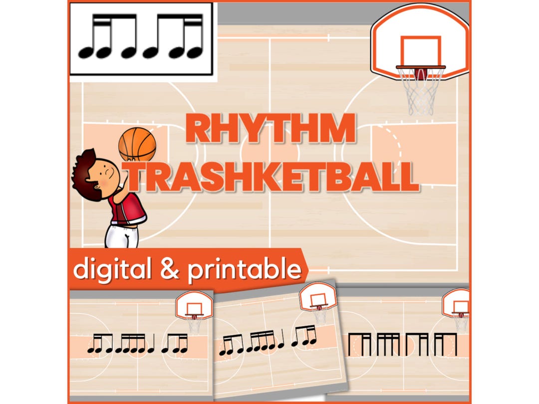 Rhythm Trashketball Music Basketball Game for Sixteenth & Eighth Note ...