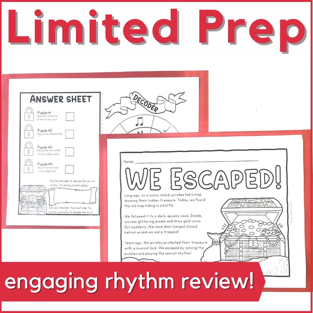 Music Rhythm Escape Room Activity - Printable Game for Music Class ...