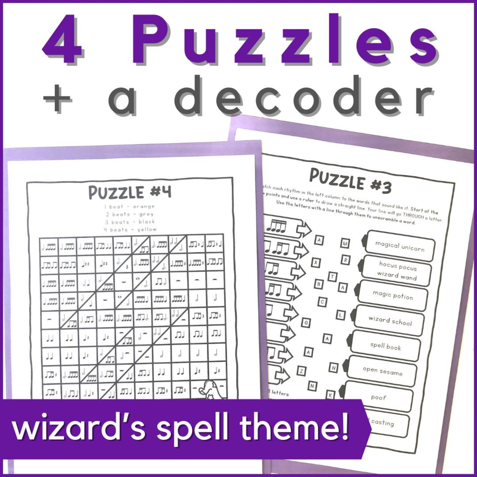 Music Rhythm Escape Room Activity - Sixteenth Notes - Printable Game ...