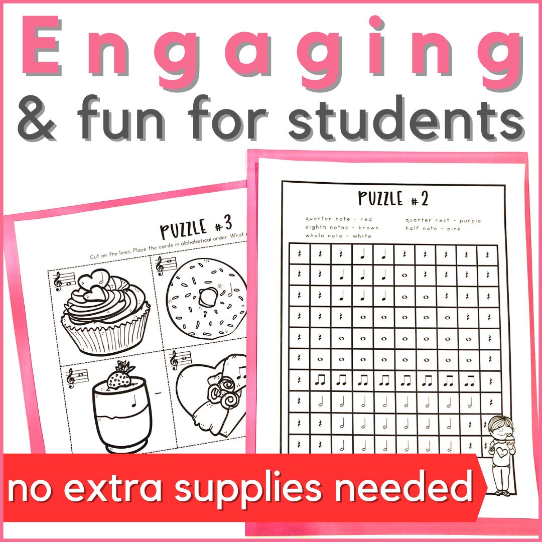 Valentine's Day Music Activity - Printable Music Escape Room Game for ...