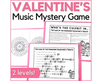 Valentine's Day Music Activity - Printable Music Escape Room Game for ...