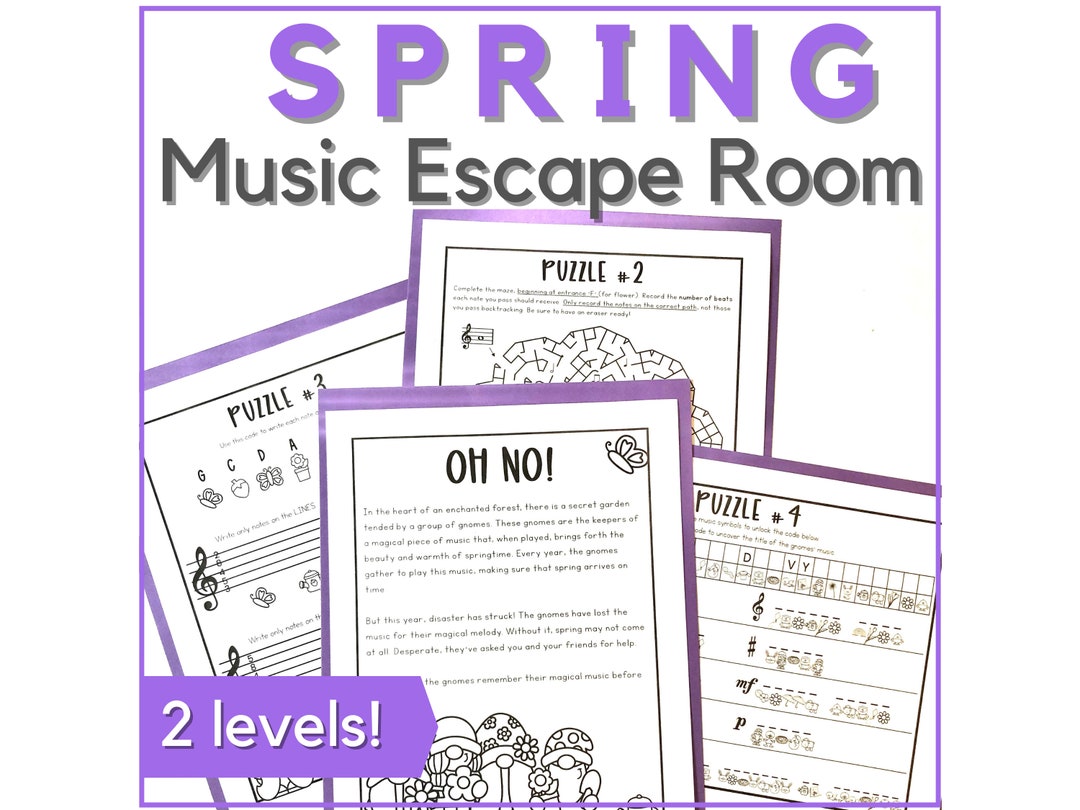 Spring Music Escape Room Game - Printable Activity for Music Class ...